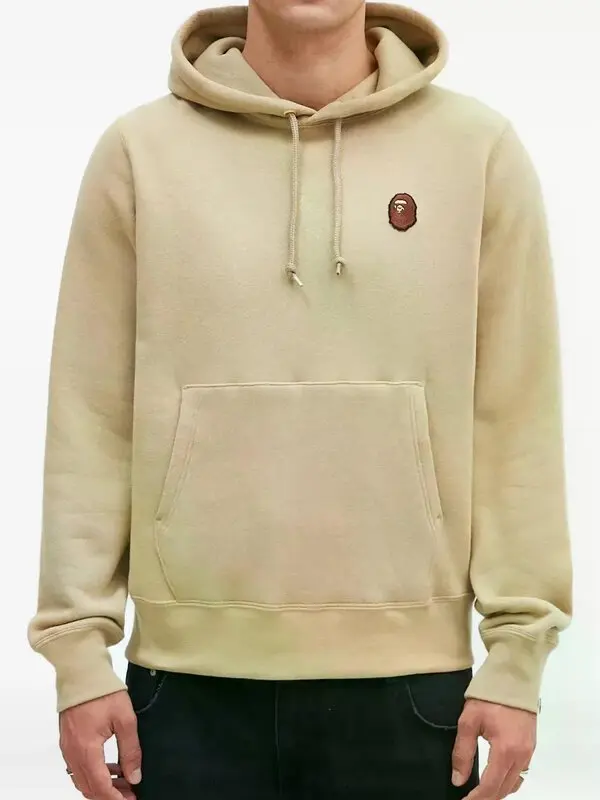 A BATHING APE Logo-patch Hoodie - Neutrals