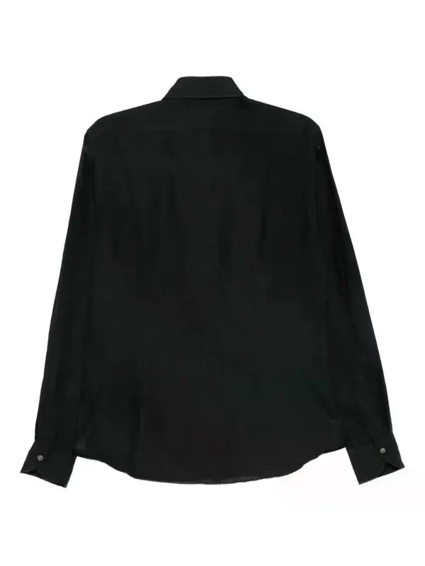 DELL'OGLIO Long-sleeve Button-fastening Shirt - Black