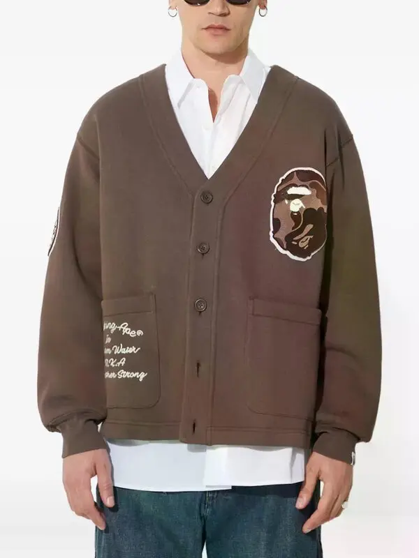 A BATHING APE College Badges Button Cardigan