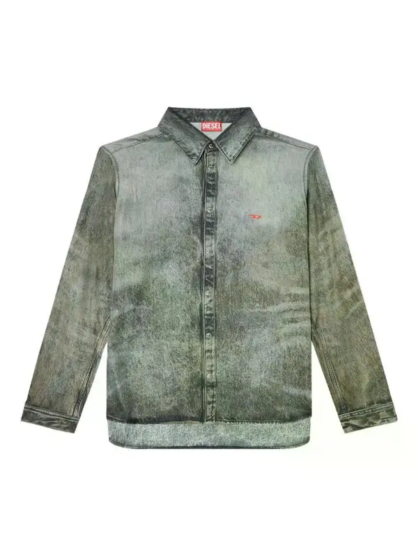 DIESEL® S-simply-lkct Acid-wash Long-sleeve Shirt
