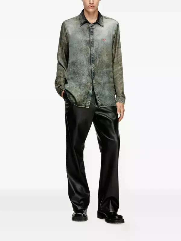 DIESEL® S-simply-lkct Acid-wash Long-sleeve Shirt
