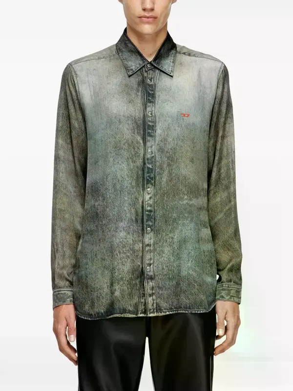 DIESEL® S-simply-lkct Acid-wash Long-sleeve Shirt