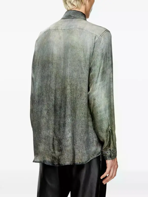 DIESEL® S-simply-lkct Acid-wash Long-sleeve Shirt