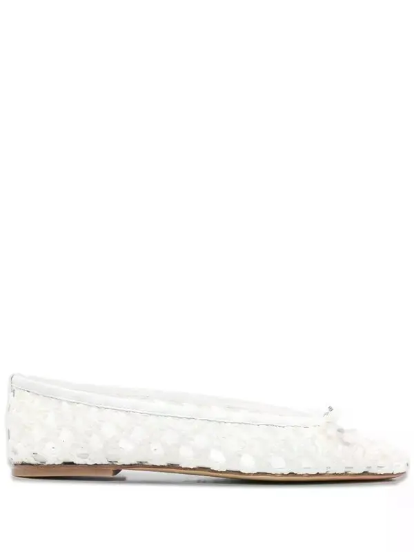 Casadei Versilia Textured Ballerinas - White