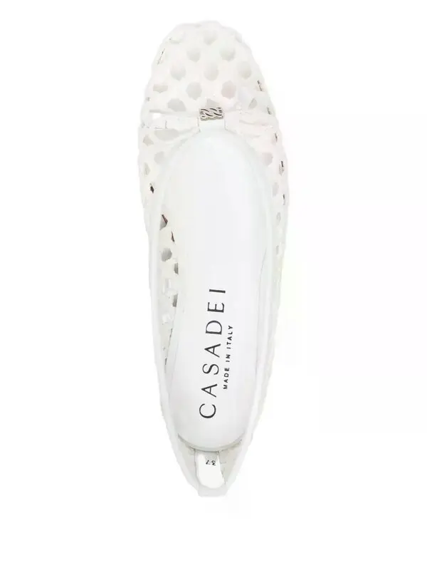 Casadei Versilia Textured Ballerinas - White