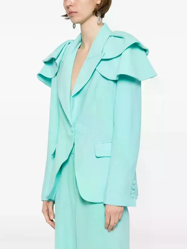SAIID KOBEISY Tailored Ruffled Blazer - Blue
