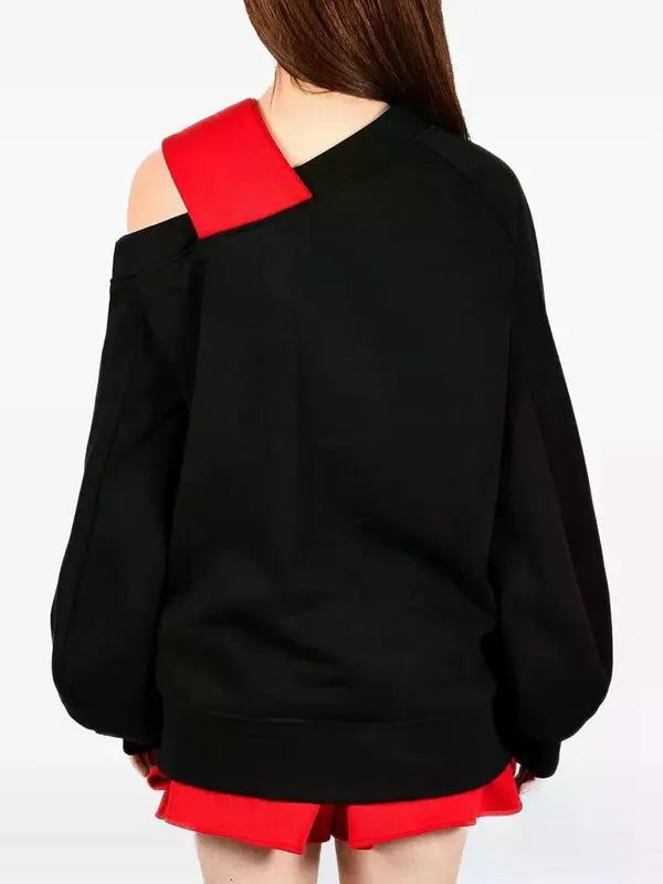IOANA CIOLACU Sweatshirt With One-shoulder And Balloon Sleeves - Black