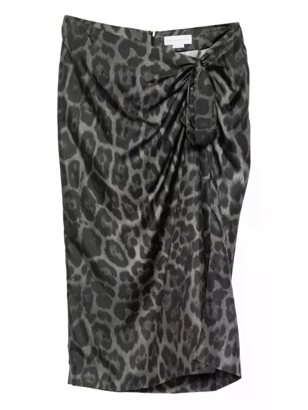 Stella McCartney Leopard Print Asymmetric Skirt - Grey
