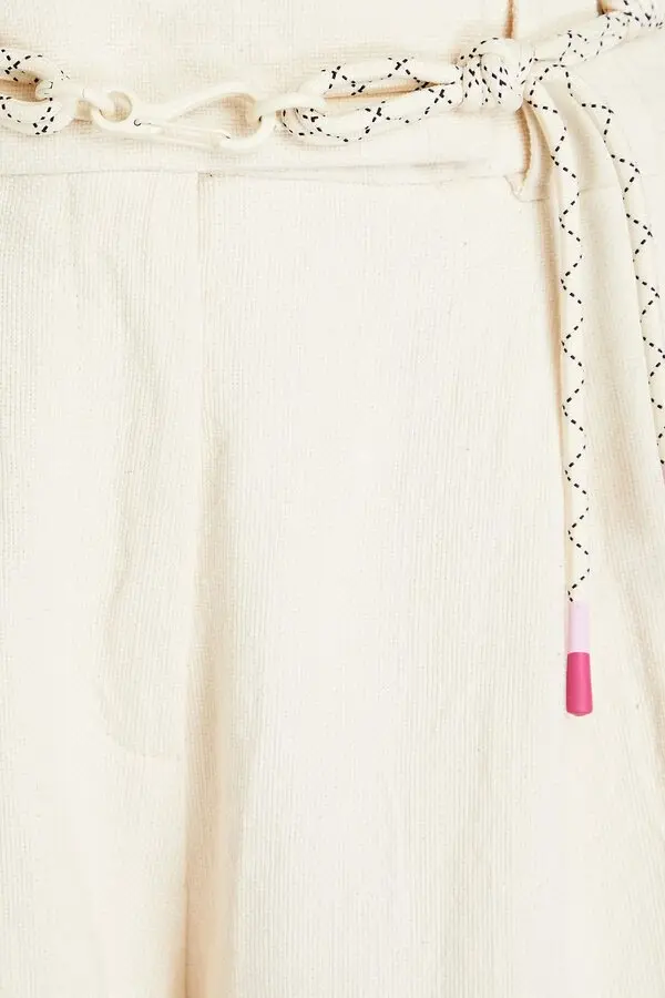 Zimmermann Belted Wide-leg Cotton And Linen-blend Pants