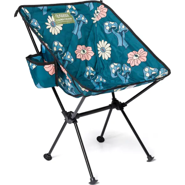 PARKS PROJECT Shrooms Quilted Packable Camp Chair - Dusty Teal