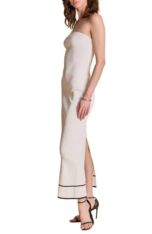 Endless Rose Contrast Stripe Strapless Knit Maxi Dress