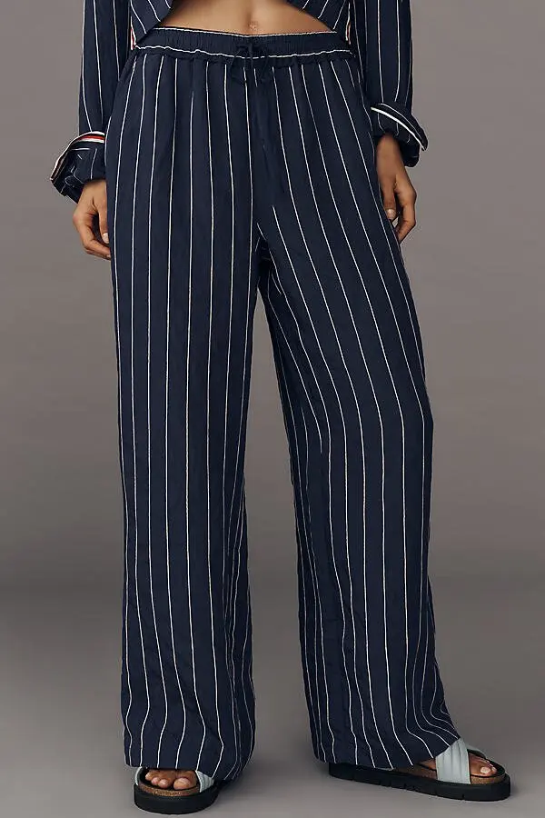 Maeve Brooklin Tie-front Printed Pull-on Pants