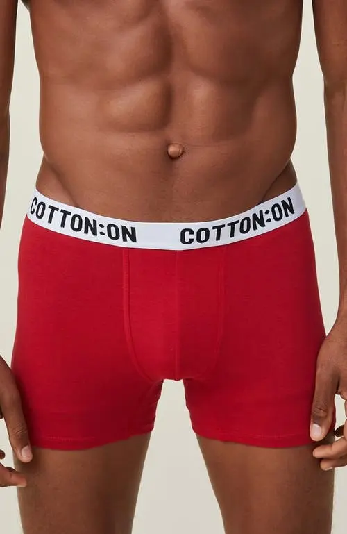 COTTON ON Organic Cotton Trunks - Tomato Red White Black