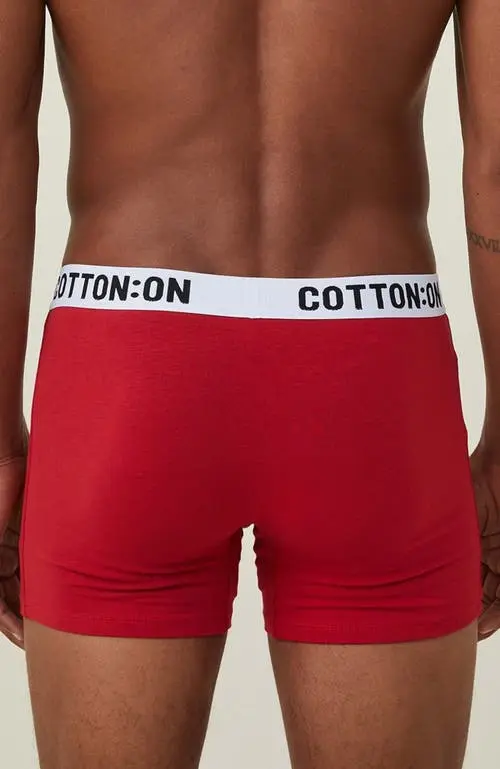 COTTON ON Organic Cotton Trunks - Tomato Red White Black