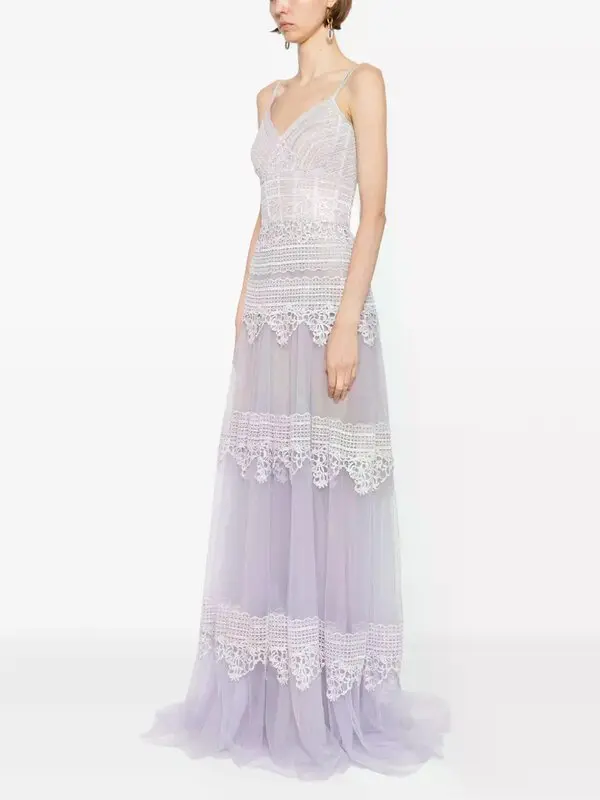 SAIID KOBEISY Lace Sleeveless Dress - Purple