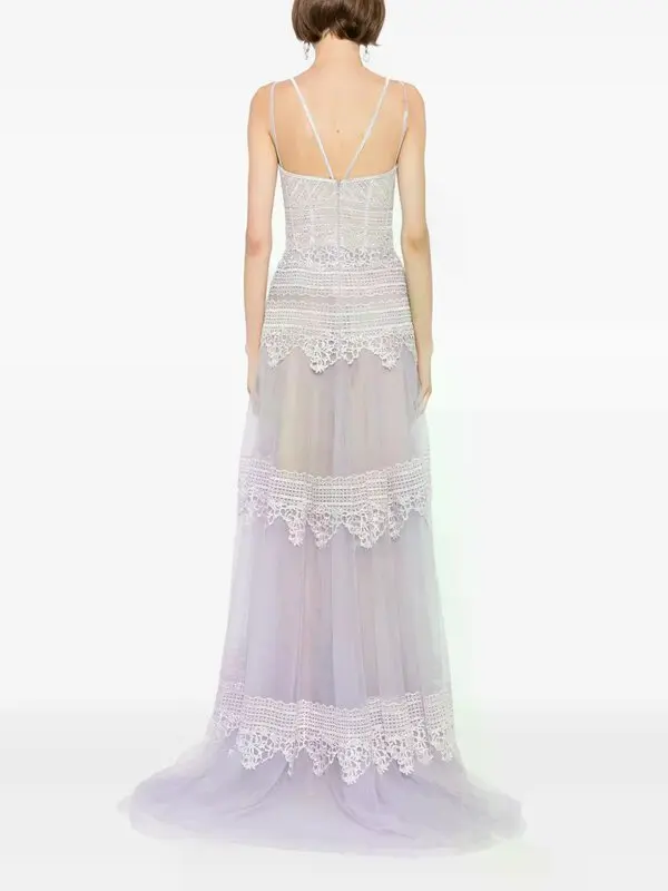 SAIID KOBEISY Lace Sleeveless Dress - Purple