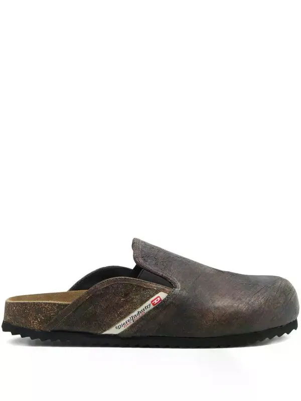 DIESEL Slip-on Leather Slippers