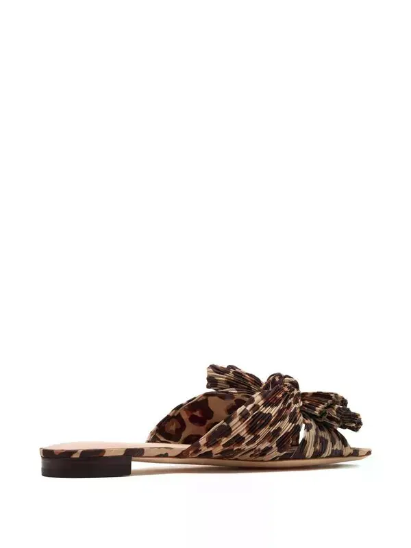 LOEFFLER RANDALL Emilia Leopard-pattern Bow Flat Sandals