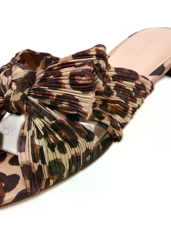 LOEFFLER RANDALL Emilia Leopard-pattern Bow Flat Sandals