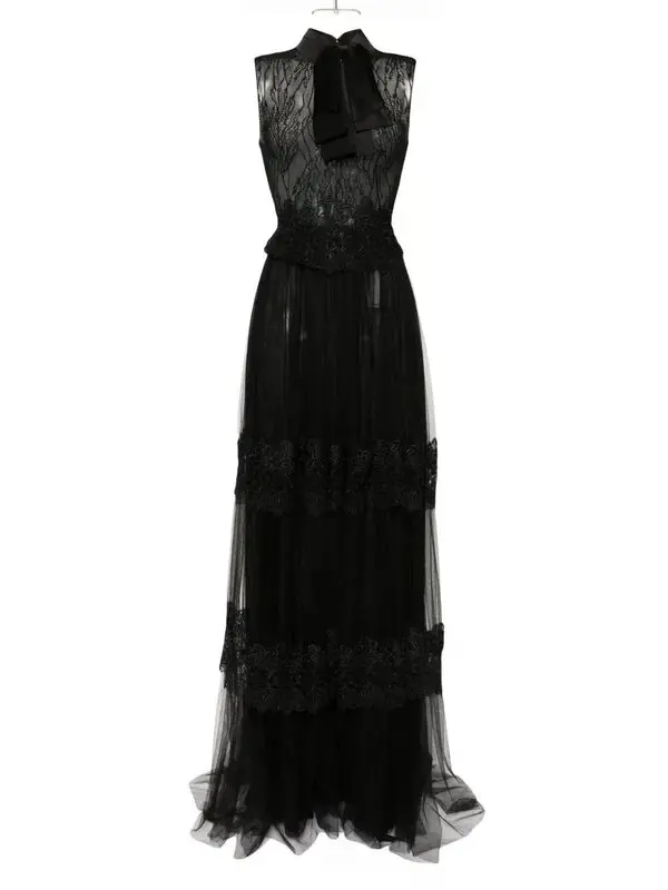 SAIID KOBEISY Lace Sleeveless Dress - Black
