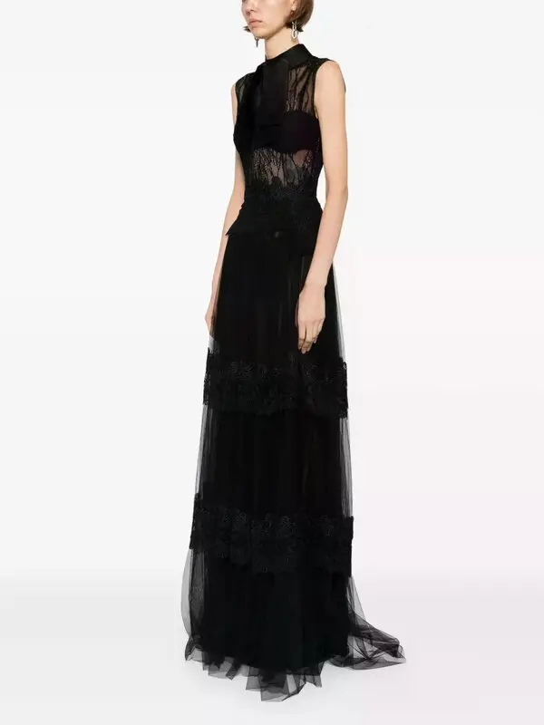 SAIID KOBEISY Lace Sleeveless Dress - Black