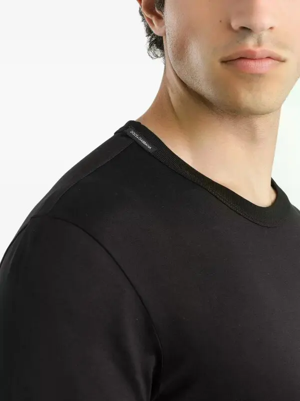 Dolce & Gabbana Cotton T-shirt With Heraldic Patch - Black
