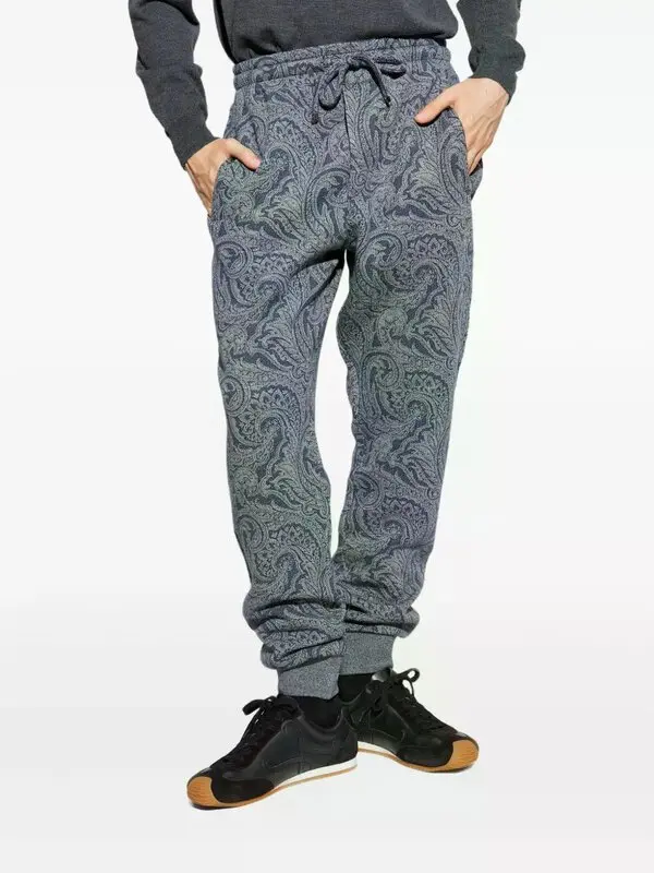 Etro Paisley-print Drawstring Track Pants - Blue