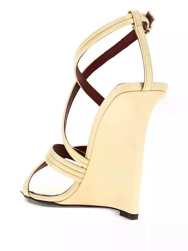 Saint Laurent 110mm Leather Cross-strap Wedge Sandals
