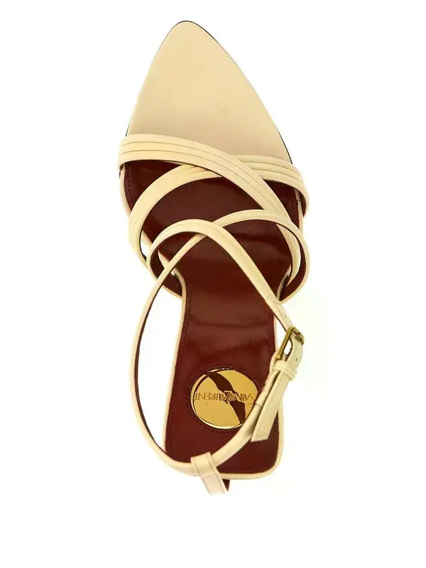Saint Laurent 110mm Leather Cross-strap Wedge Sandals