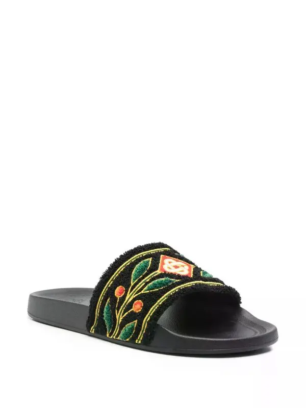 Casablanca Laurel Slides - Black