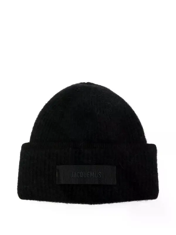 Jacquemus Gros Grain Beanie Hat - Black