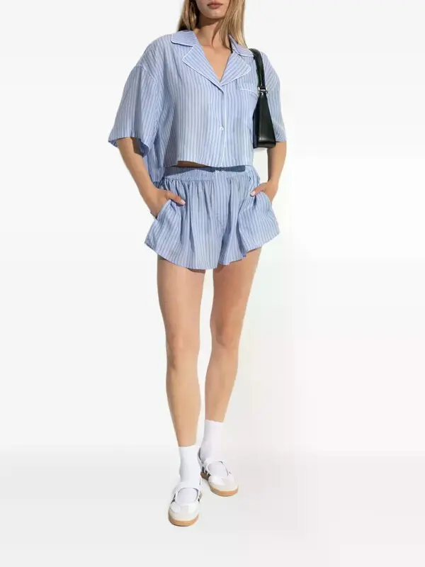Alexander Wang Striped Elastic-waist Shorts