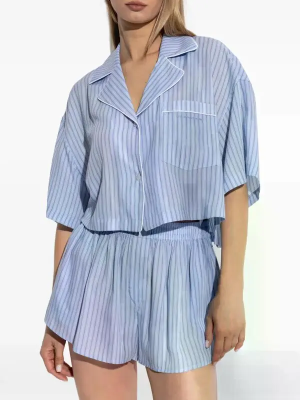 Alexander Wang Striped Elastic-waist Shorts