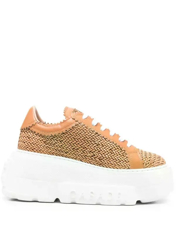 Casadei Nexus Hanoi Woven Platform Sneakers - Brown