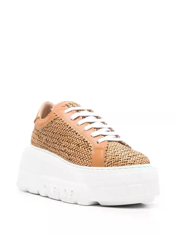 Casadei Nexus Hanoi Woven Platform Sneakers - Brown