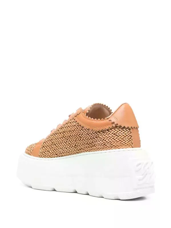 Casadei Nexus Hanoi Woven Platform Sneakers - Brown