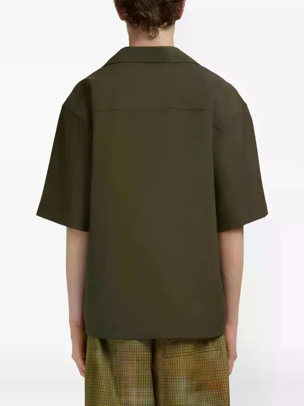 Marni Logo-embroidered Short-sleeve Shirt - Green