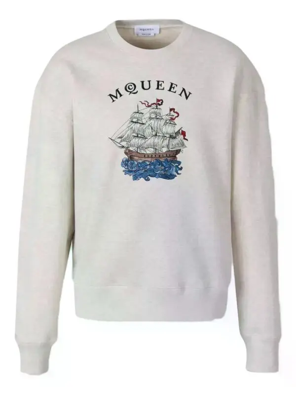 Alexander McQueen Embroidered Ship Sweatshirt - Neutrals