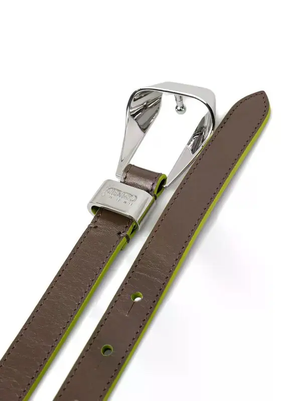 Kenzo Ribbon Metallic-buckle Leather Belt