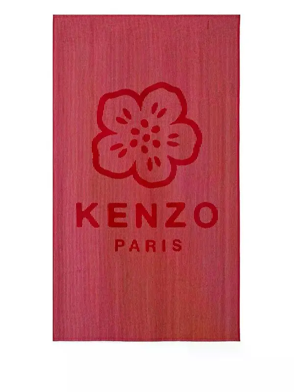 Kenzo Boke-flower Striped Bath Towel - Red