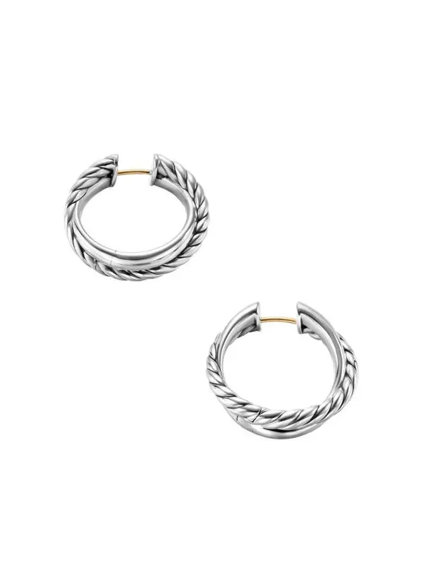 David Yurman Sterling Cable Hoop Earrings