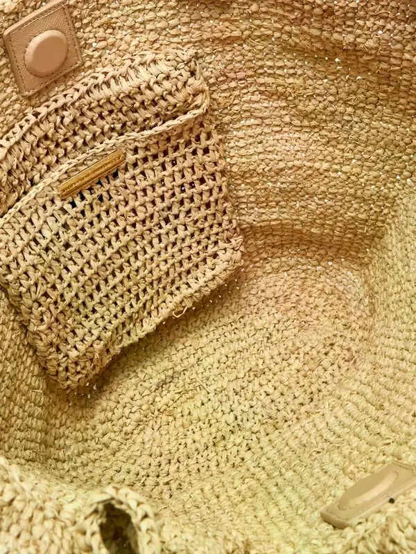 LOEFFLER RANDALL Cyrus Ruffled-straw Tote - Neutrals