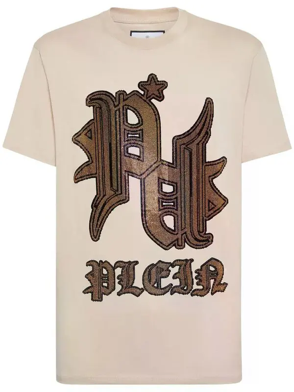 Philipp Plein Tattoo Rhinestone-embellished T-shirt - Neutrals