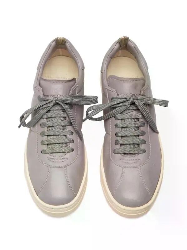 Officine Creative Karma Leather Lace-up Sneakers - Grey