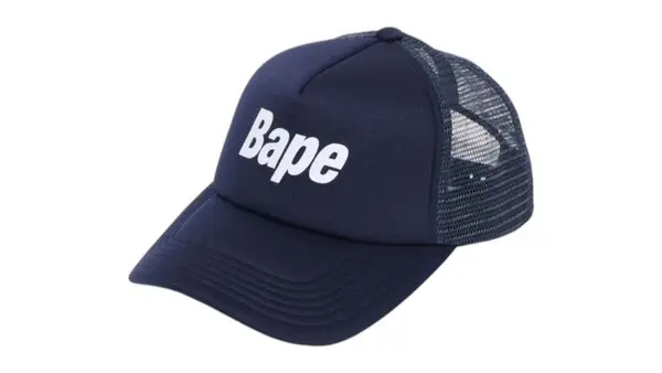 A BATHING APE Logo Mesh Cap - Navy Blue