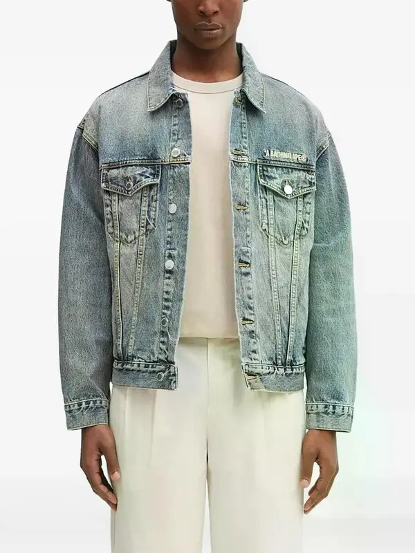 A BATHING APE Logo-embroidered Denim Jacket