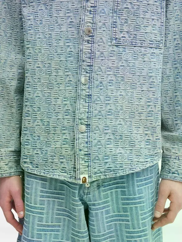 A BATHING APE Monogram-print Denim Shirt Jacket