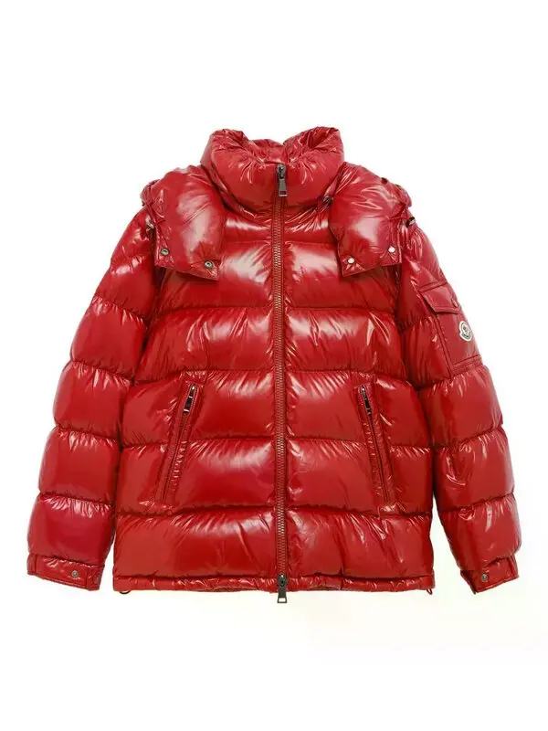 Moncler Maire Hooded Puffer Jacket - Red