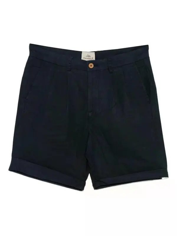 PENINSULA SWIMWEAR Pleated Cuffed Bermuda Shorts
