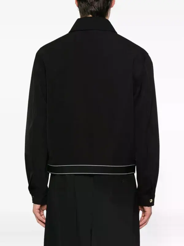 Casablanca Wool Zip-up Jacket With Logo Detail